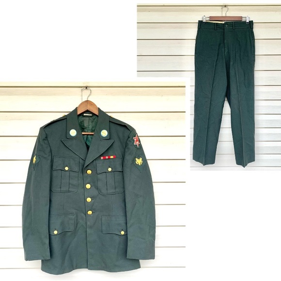American Vintage | Jackets & Coats | Vintage Us Army Class A Coat Wool ...